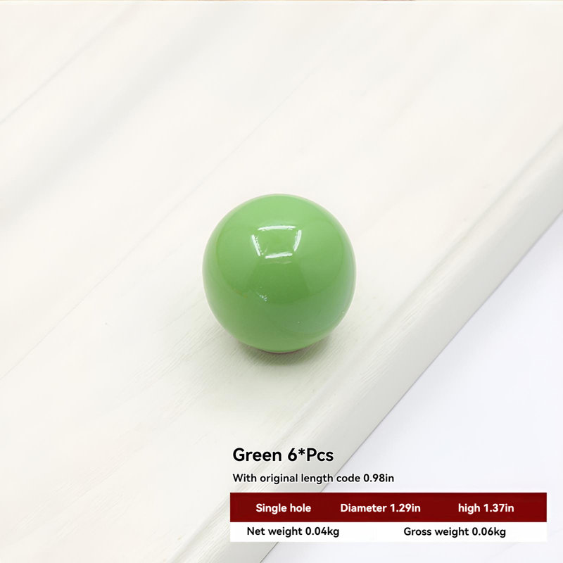 Infinitee Green Candy-Colored Ceramic Knobs, Single Hole Cabinet ...