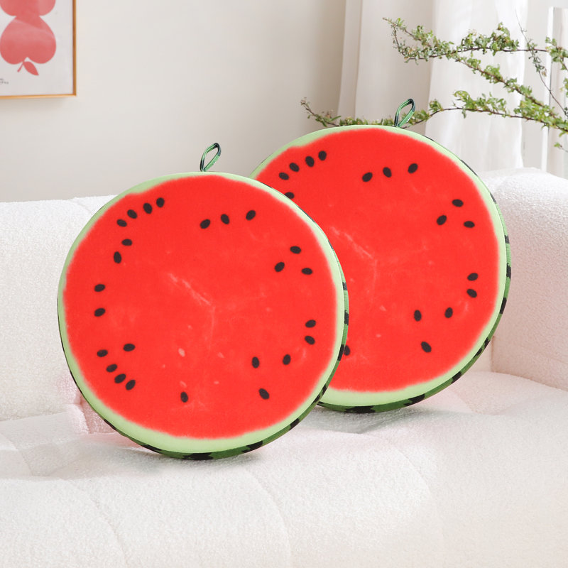 Kindred Home 15-Inch Round Watermelon Velvet Throw Pillow (Set of 2 ...