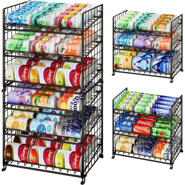 Rebrilliant 2 Pack Adjustable Can Rack Organizer, Stackable Can Storage ...