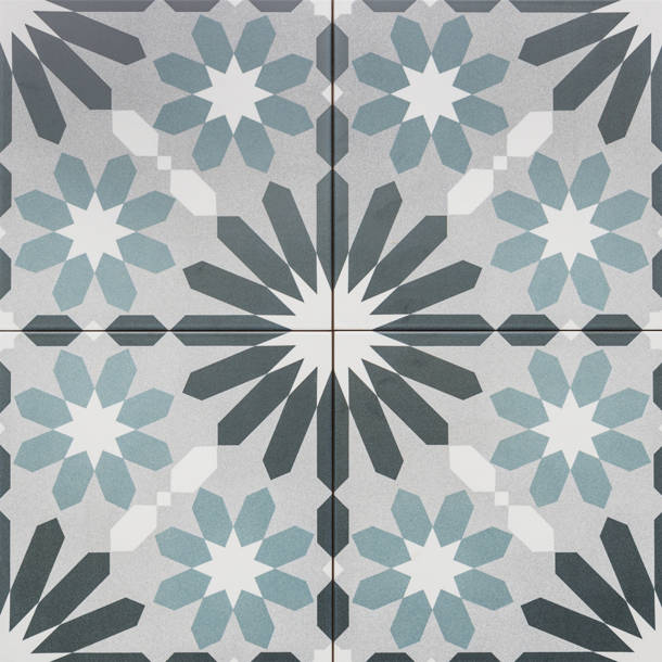 Long Island Mosaics & Tile Stars 10" x 10" Porcelain Spanish/Moroccan ...