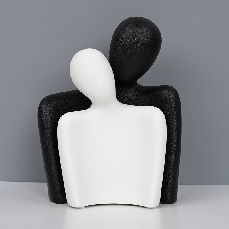Wrought Studio™ Ceramic Couple Statues For Home Decor, Hugging Couple ...
