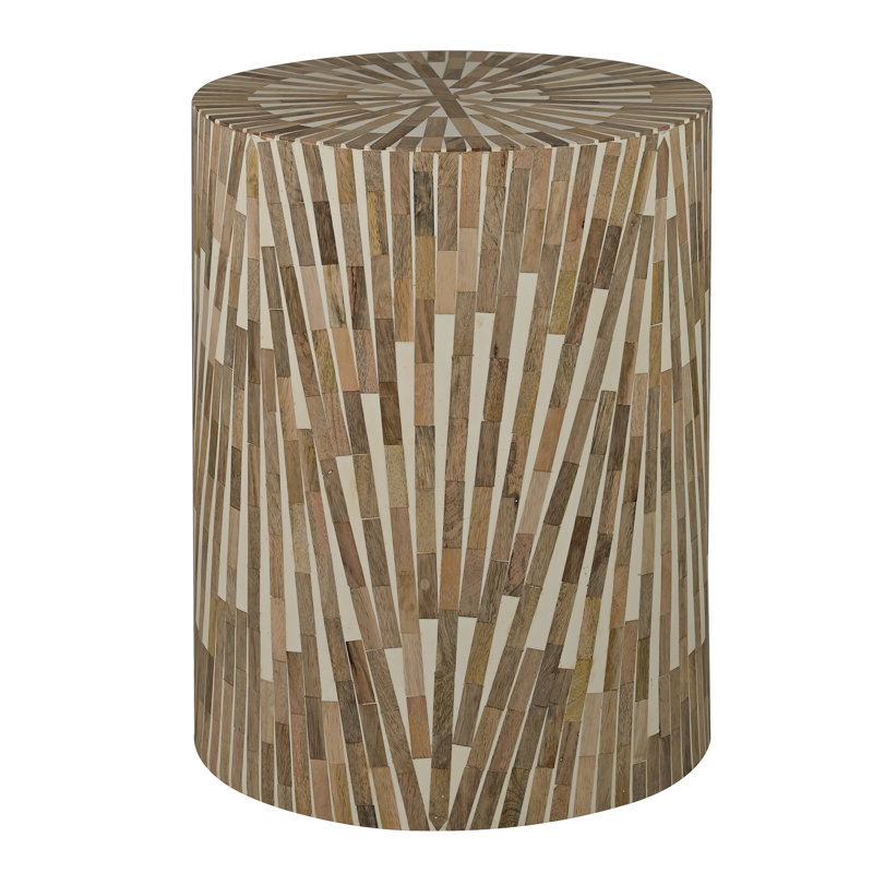 Hokku Designs Buckner Wood and Bone Inlay Side Table | Wayfair
