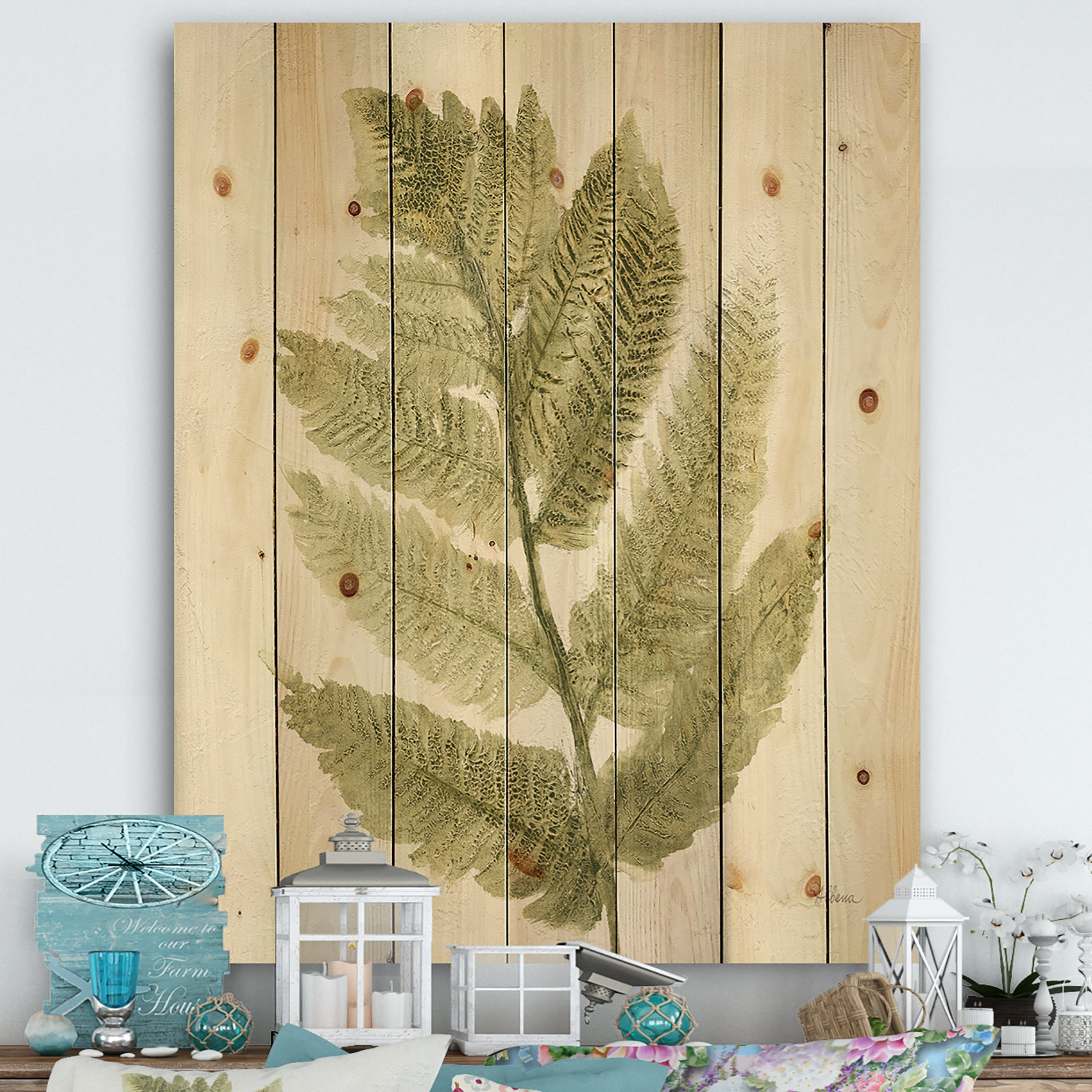 East Urban Home Simple Forest IV - Farmhouse Print on Natural Pine Wood ...