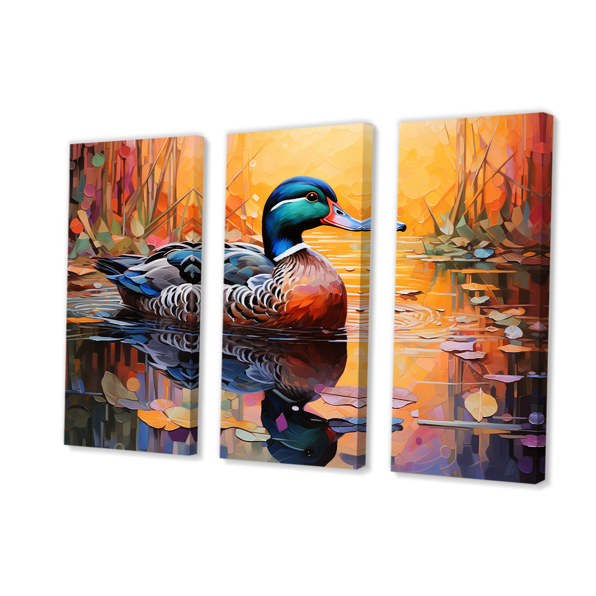 August Grove Fauvist Duck Pond I - Duck Animal Wall Art - Wayfair Canada