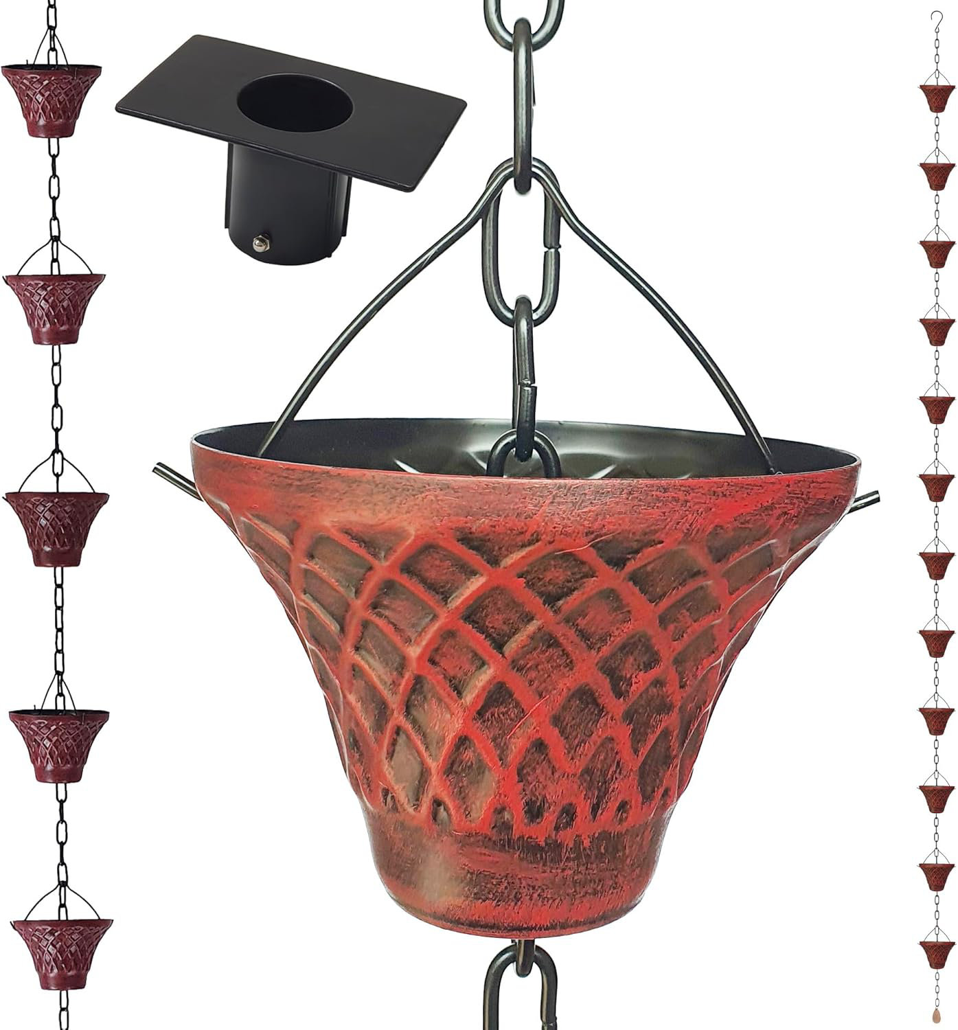 Arlmont & Co. 8.5FT Bell Iron Rain Chains For Gutter And Rain Barrel ...