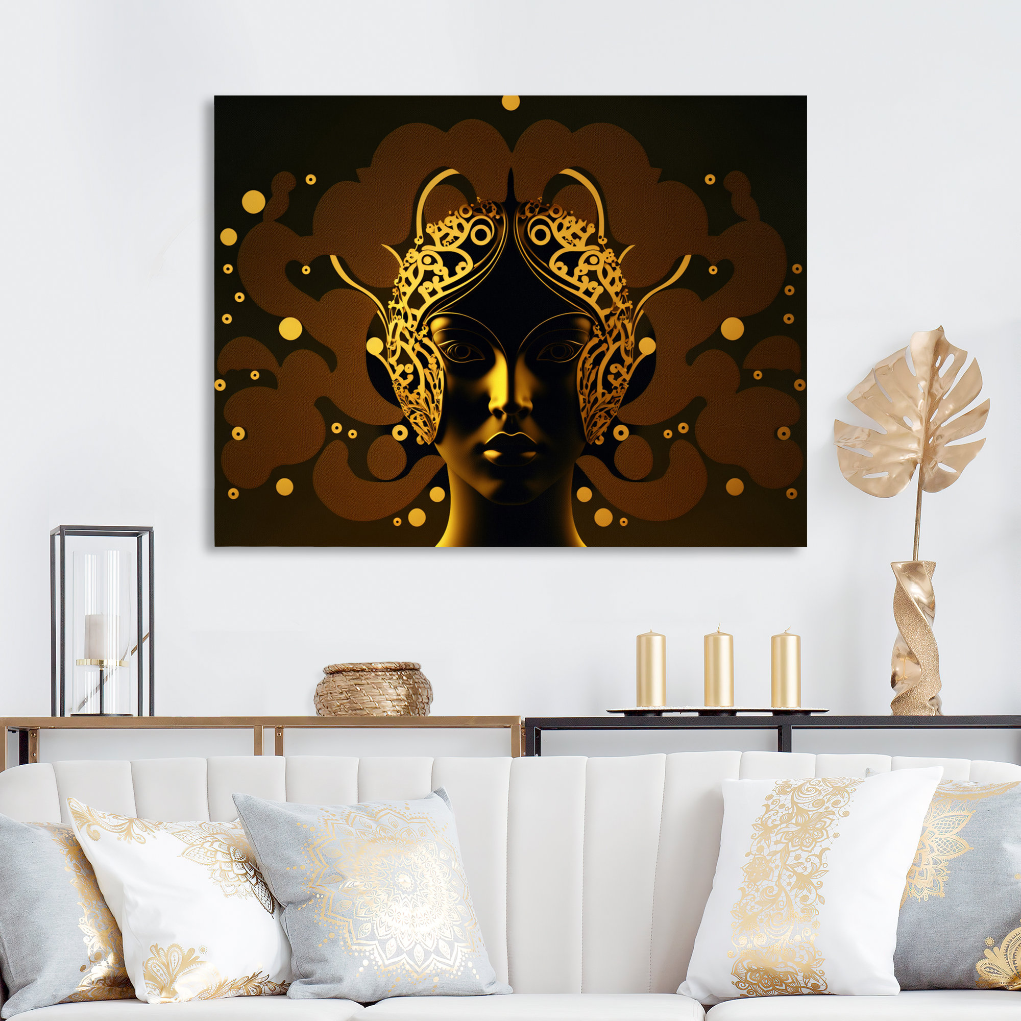 Bungalow Rose Golden Consciousness Woman III - Print on Canvas | Wayfair