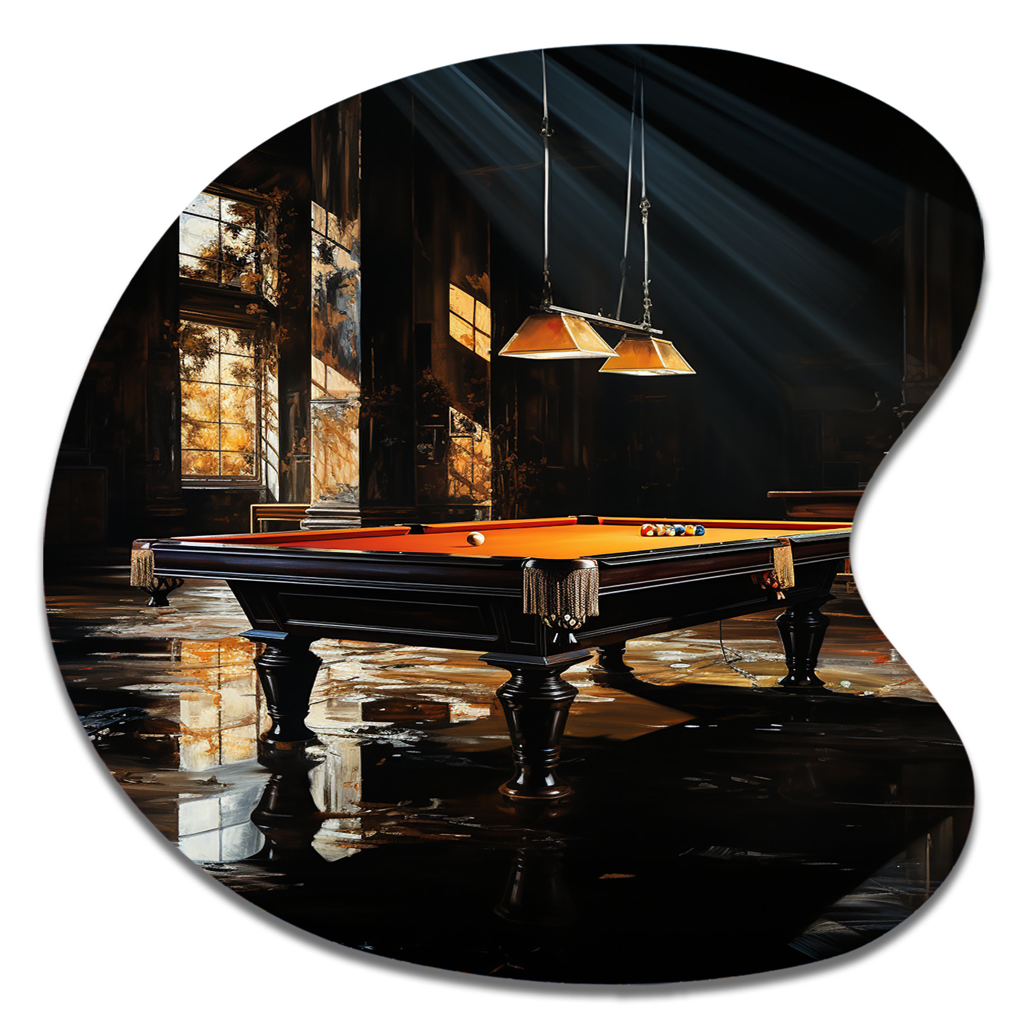 Latitude Run® Billiard Shadows In Motion II - Billiards Drop Shape ...
