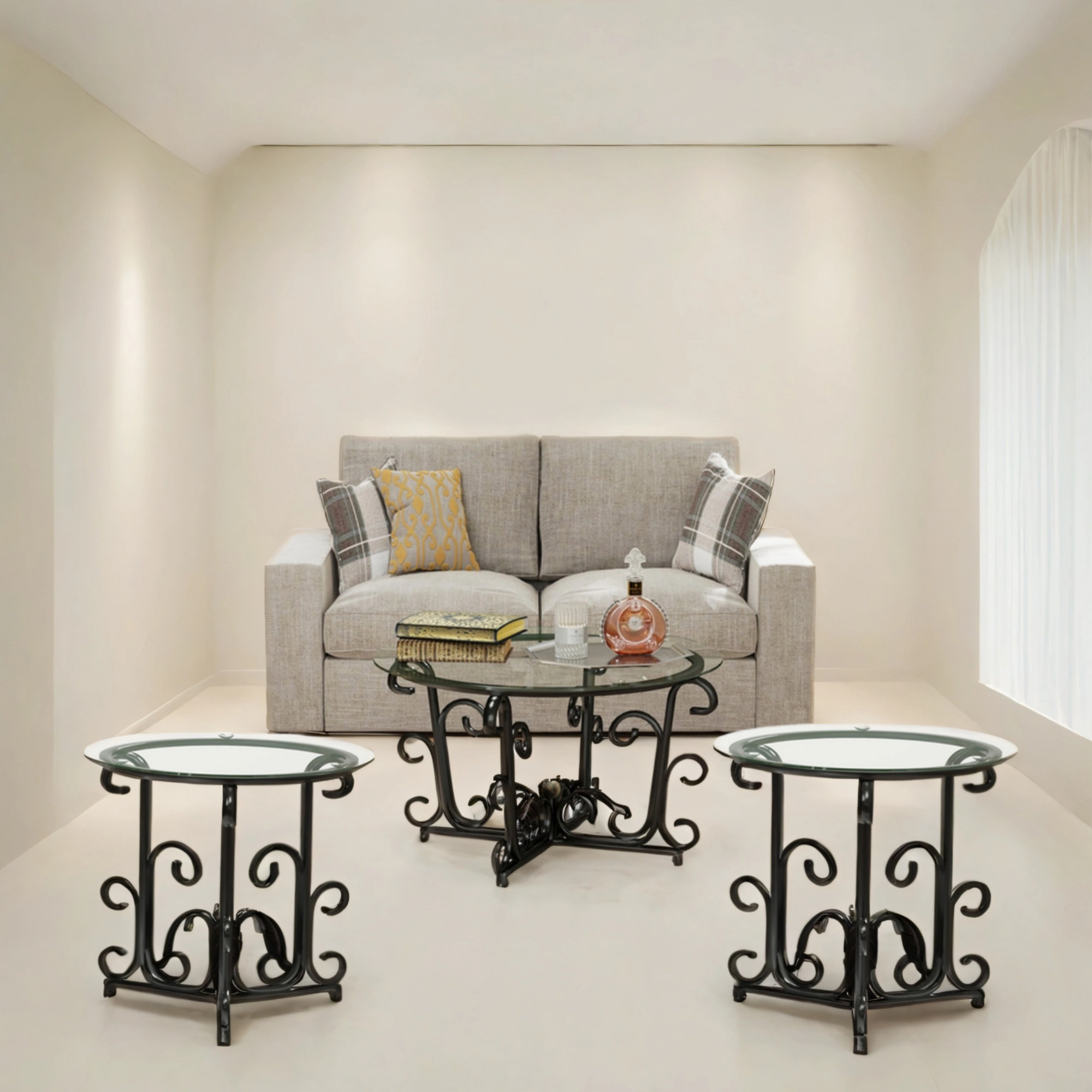 Latitude Run® 3-piece Coffee Table Set (1 Coffee Table + 2 Side Tables ...