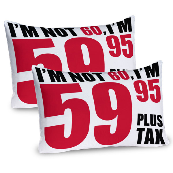 Ambesonne Humor Pillow Sham 2 Pack Fun Birthday Words Red and Black ...