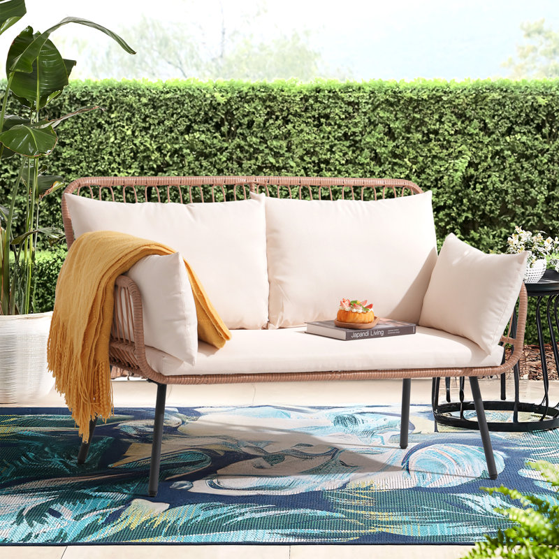 George Oliver Outdoor Rattan Loveseat & Reviews | Wayfair