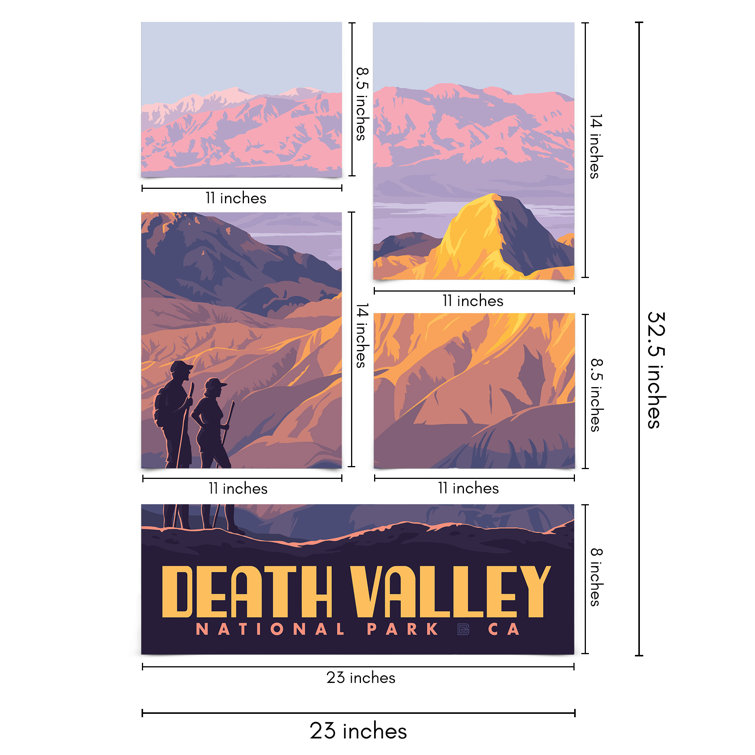 Trinx Set Of 5 Death Valley National Park Hiking Wall Art Modern Home ...