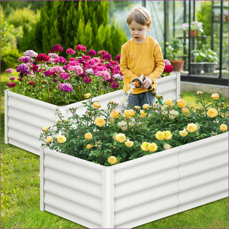 Arlmont & Co. Galvanized Raised Garden Bed - Outdoor Large Planter ...