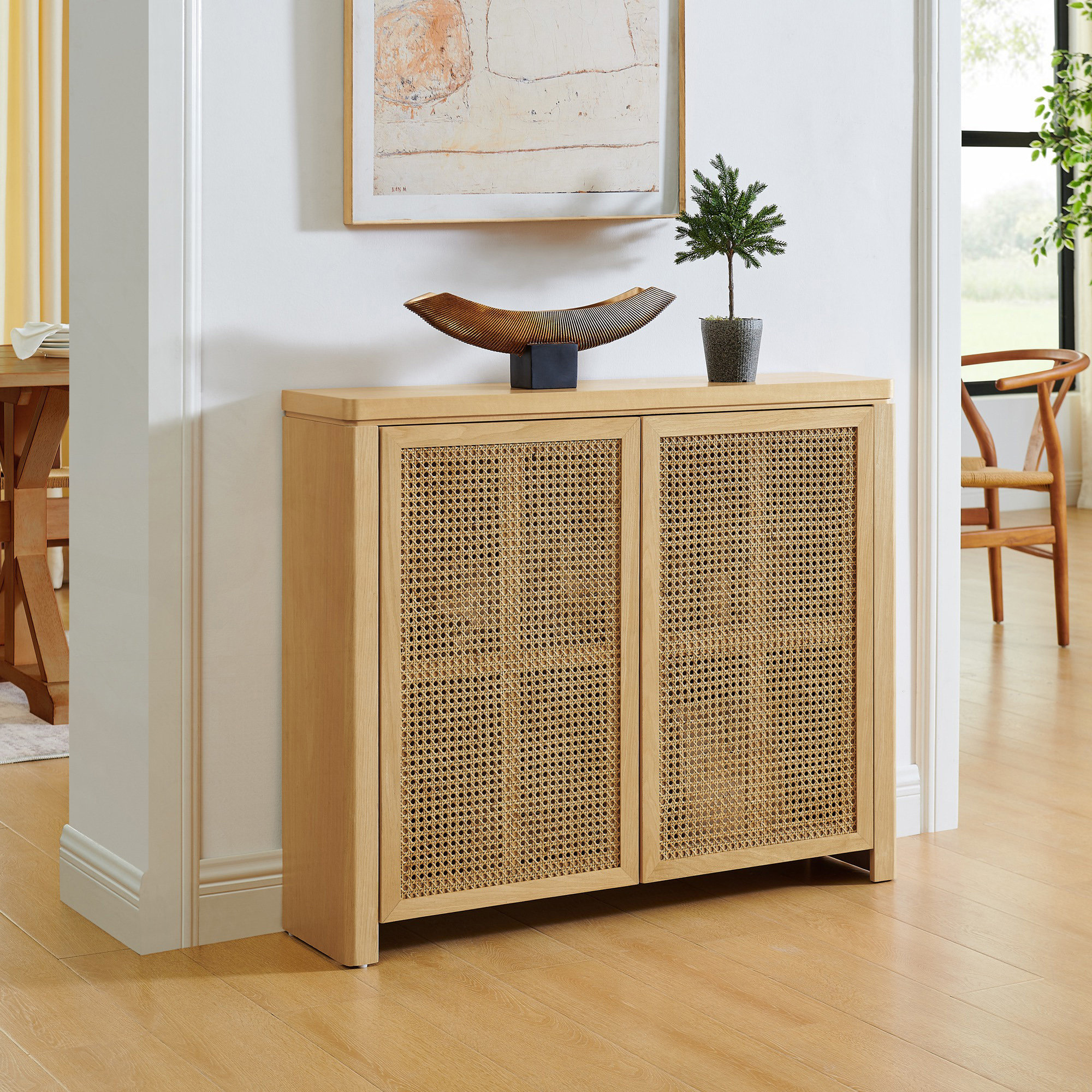 Latitude Run® Mid Century Modern Rattan Sideboard Buffet Cabinet With 2 ...