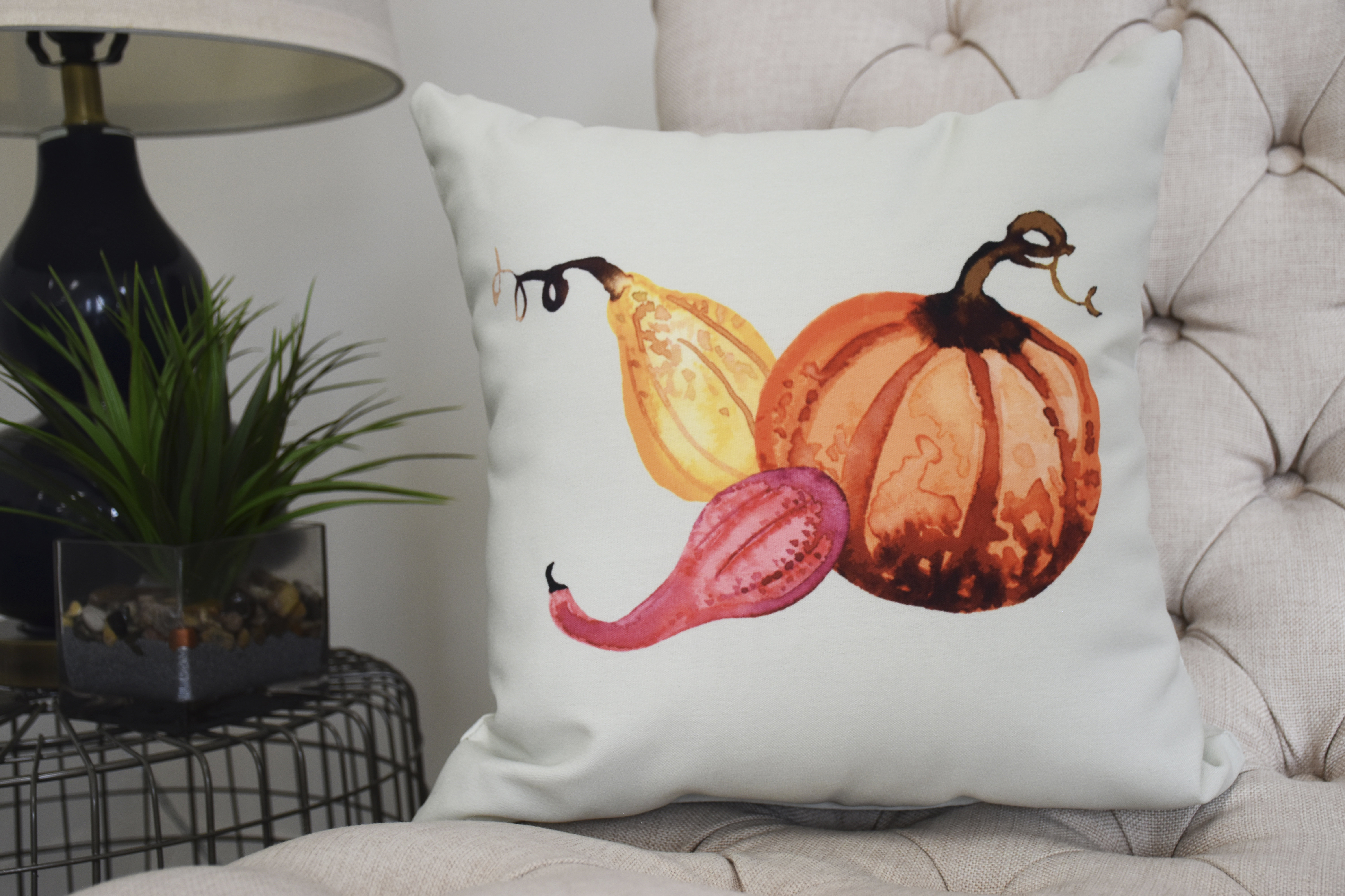 e by design Bigner Gourd Fall Square Pillow Cover and Insert | Wayfair