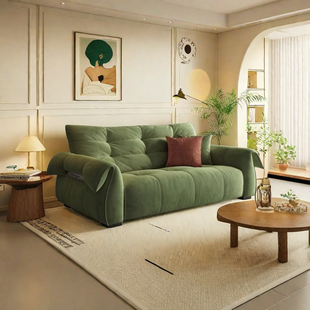 Smith Thera Cream Breeze Green Straight Sofa - Wayfair Canada