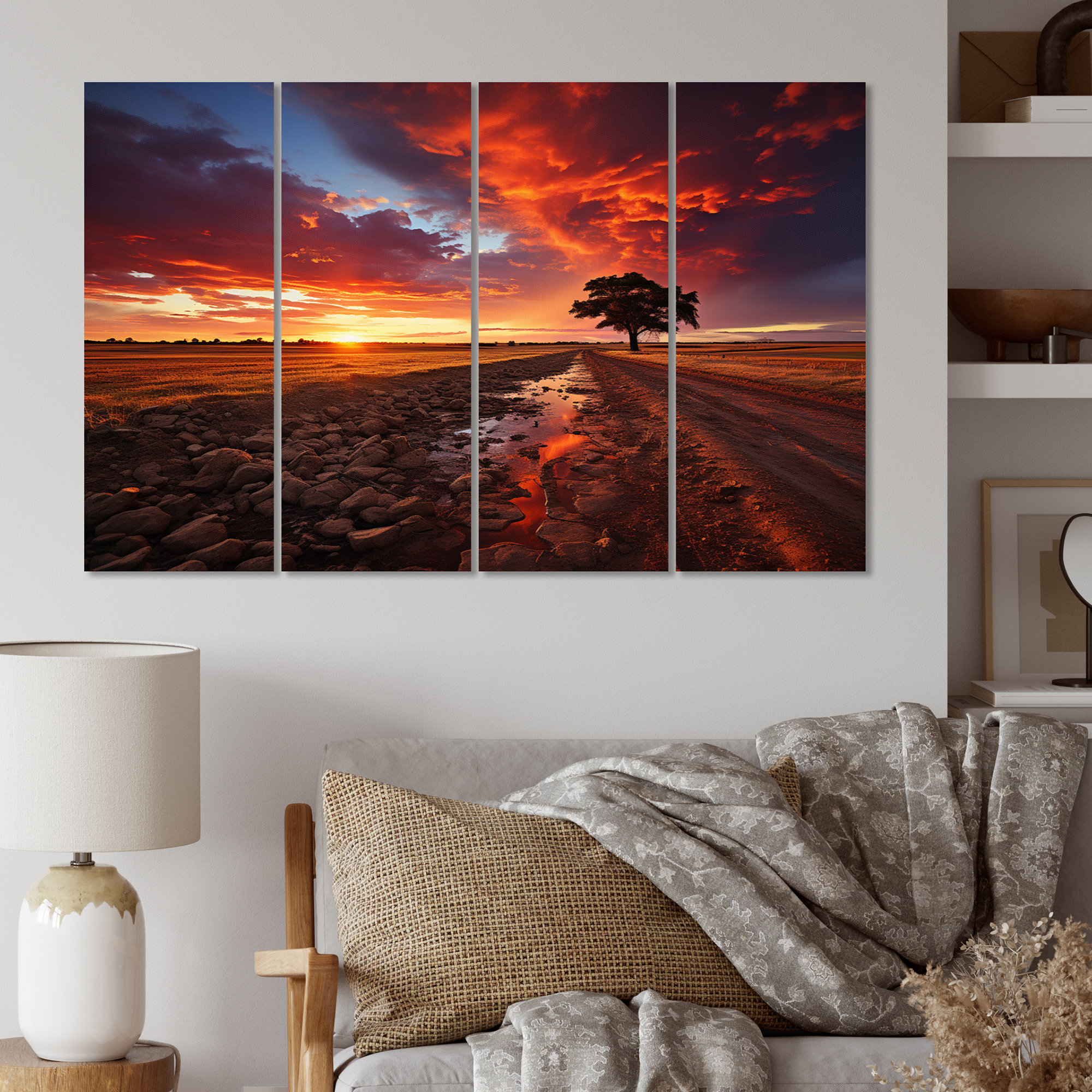 Ebern Designs Canada Saskatchewan Sunsets On Canvas 4 Pieces Print ...