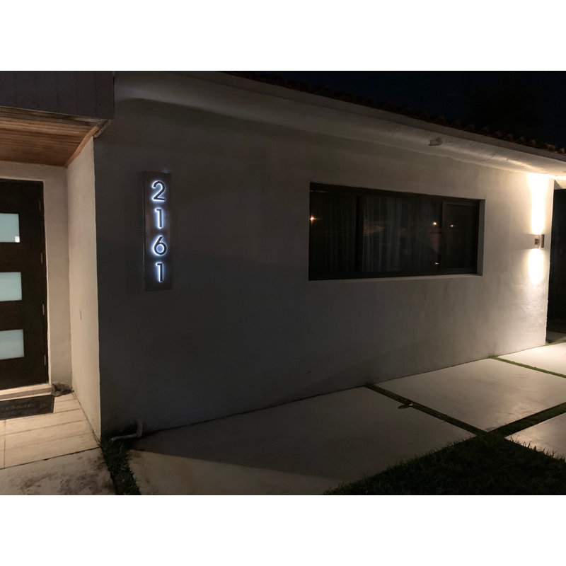 Advance Multi-Sign House Led Lighted 4 -Tile Address Plaque Frame | Wayfair