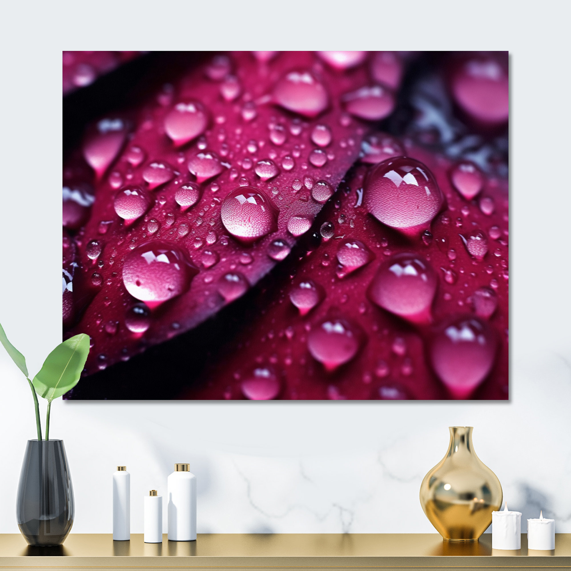 Hokku Designs Red Rose with Raindrops IX - Raindrops Metal Wall Art ...