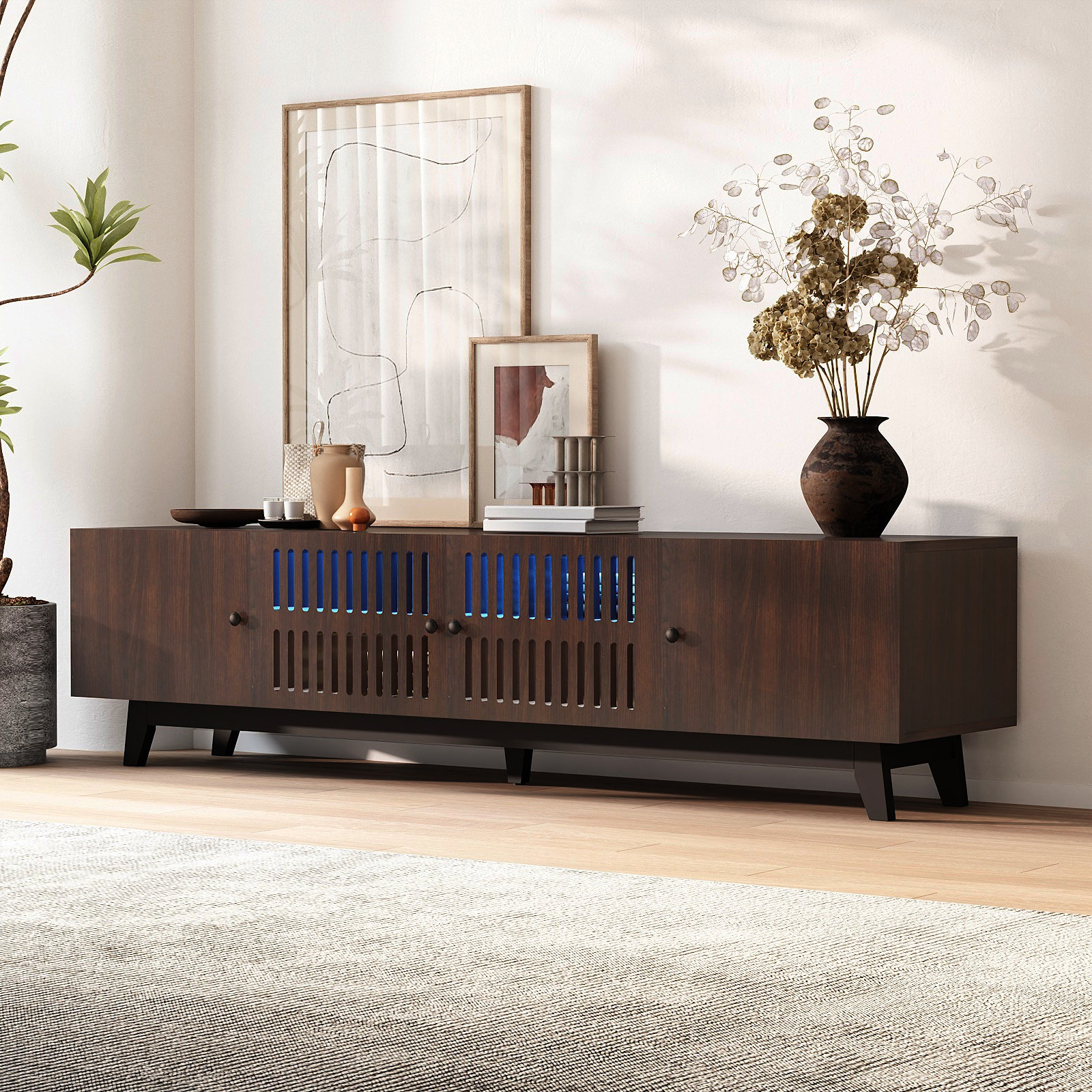 Wrought Studio™ Mid Century Modern Tv Stand For 70 Inch Tv With Music ...