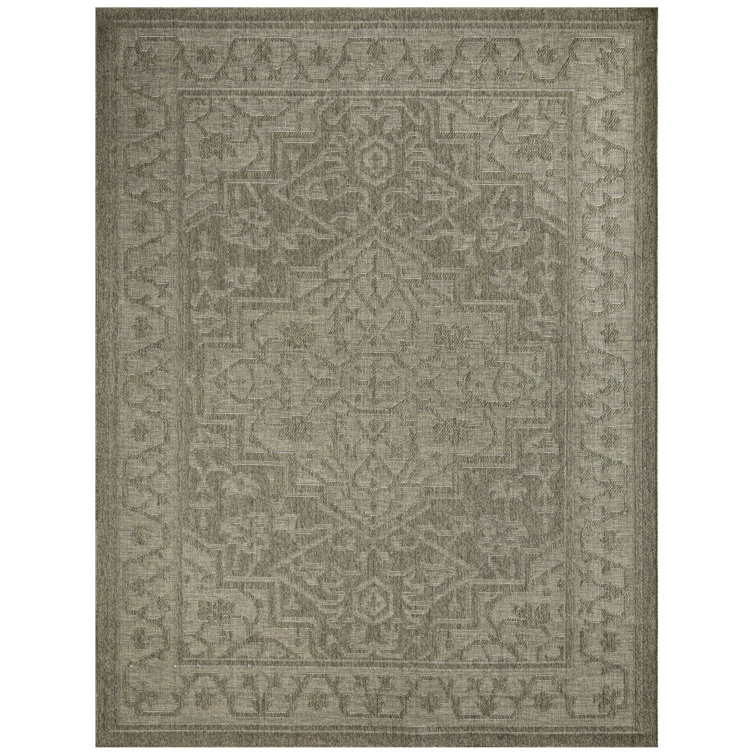 Bungalow Rose Tulum Olive Outdoor Rug | Wayfair