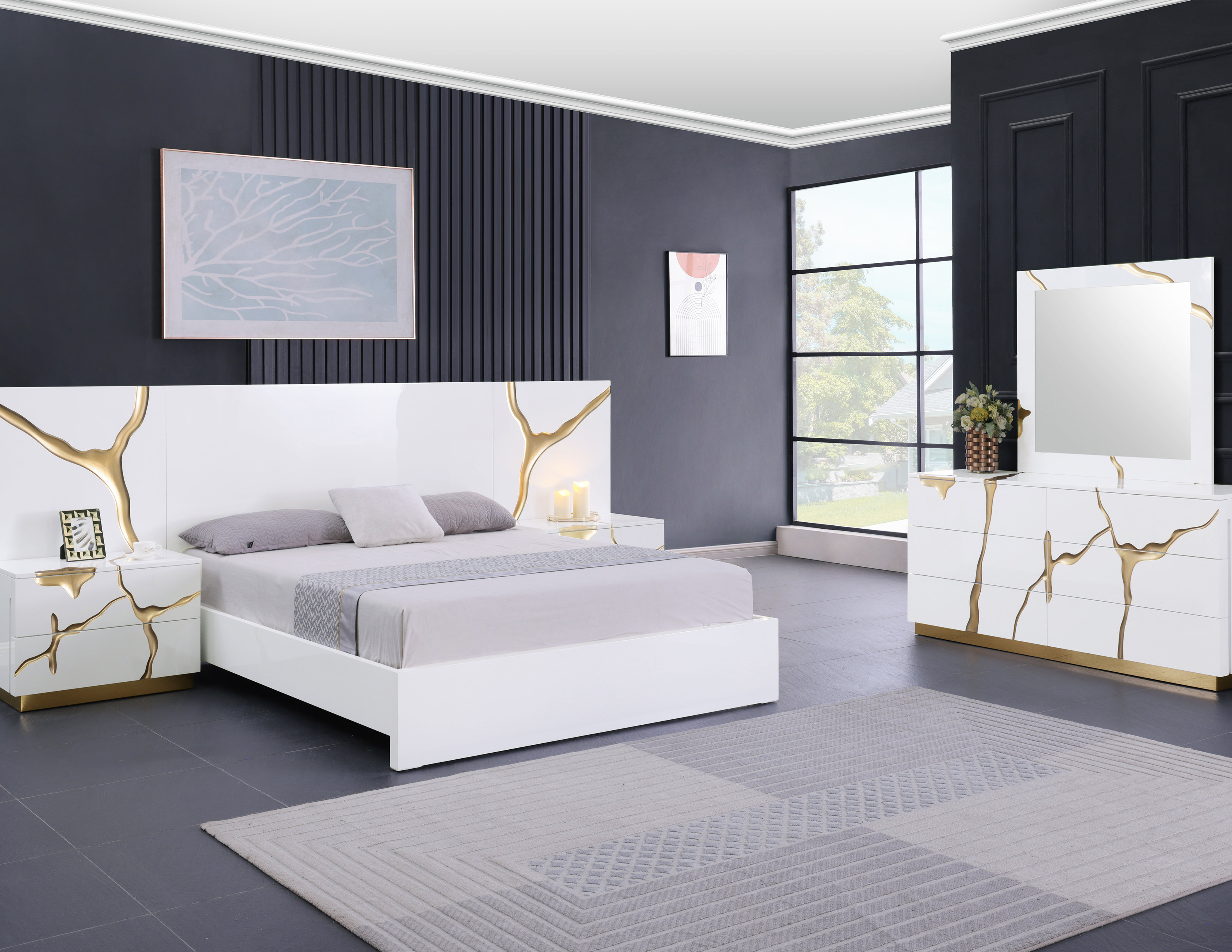 Hokku Designs Milan 5 Pieces Extended Platform Bedroom Set | Wayfair