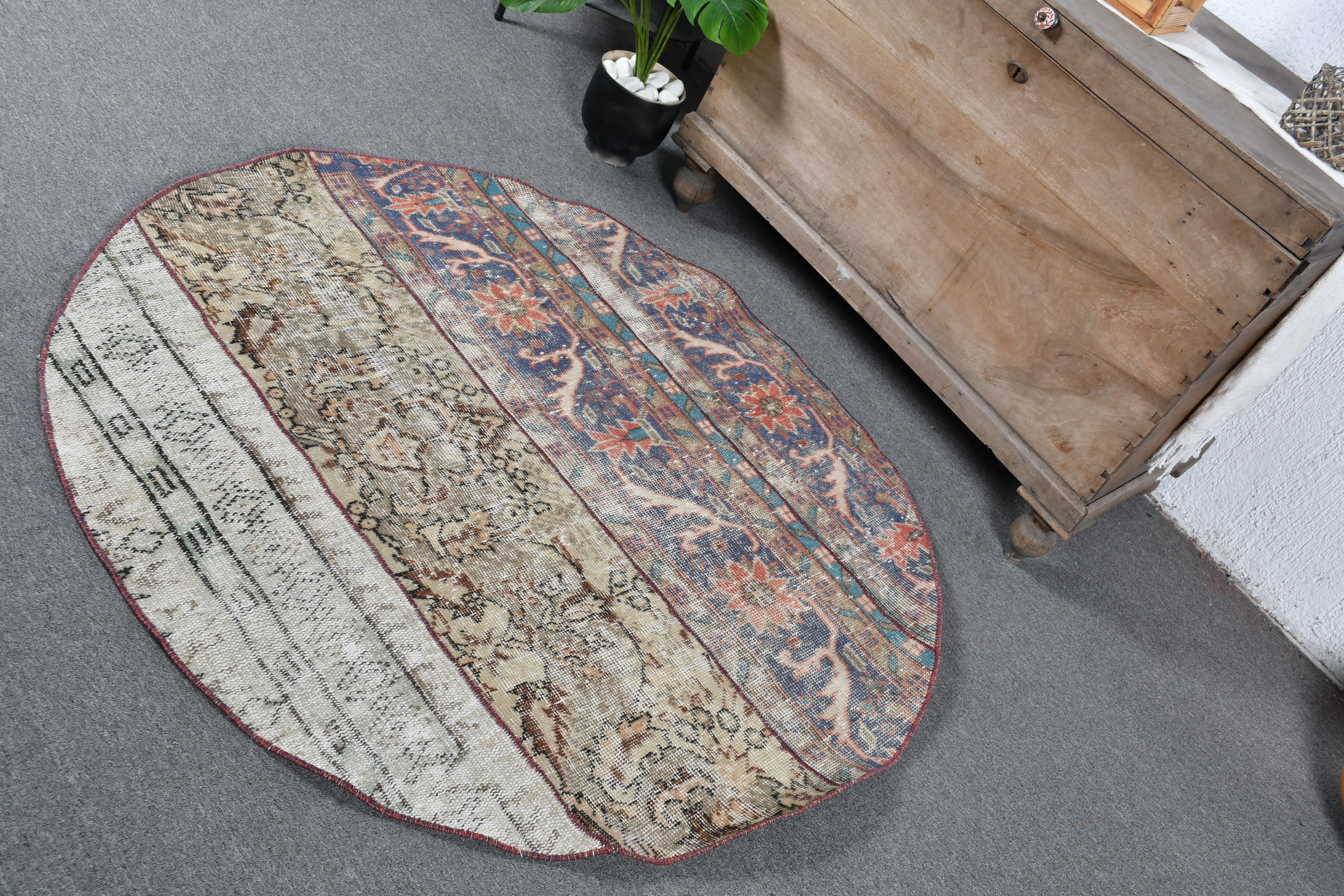 Bungalow Rose Authentic Antique Turkish Patchwork Wool Rug in Warm ...