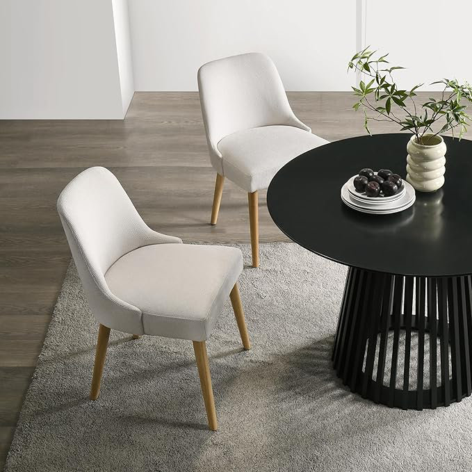 Xdeco Mid-Century Modern Upholstered Dining Chair With Wooden Leg ...