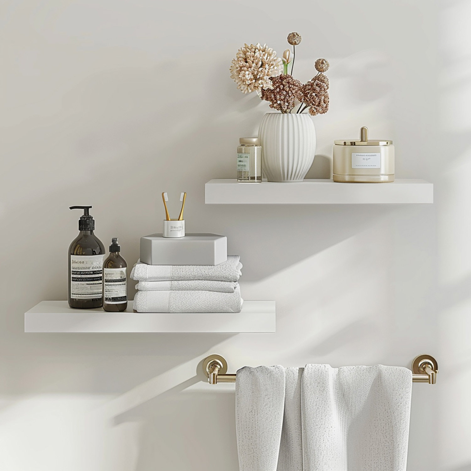 Latitude Run® 15" W x 6.7" D Floating Shelves Set with Invisible Wall ...