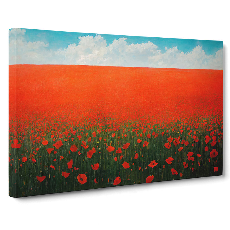 Marlow Home Co. Dreamlike Poppy Field Flowers - Wrapped Canvas ...