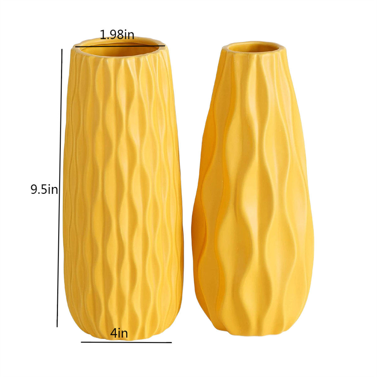 Brayden Studio 2 Piece Colletta Yellow Stoneware Table Vase Set ...