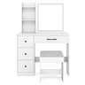 Latitude Run® Vanity Desk with Sliding Mirror and Lights Makeup Table ...