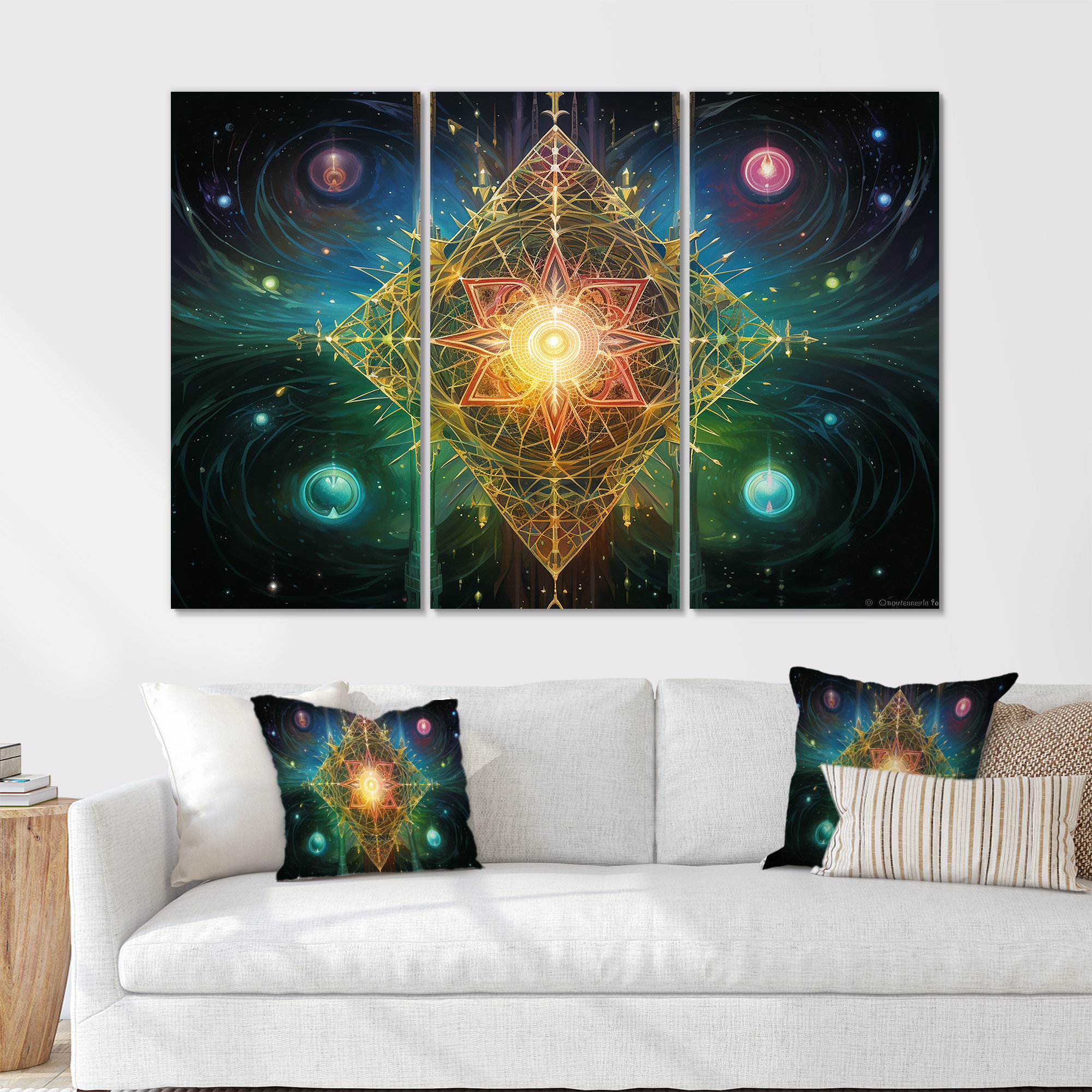 Bungalow Rose Galactic Sacred Star - Boho Mandala Wall Art Set | Wayfair