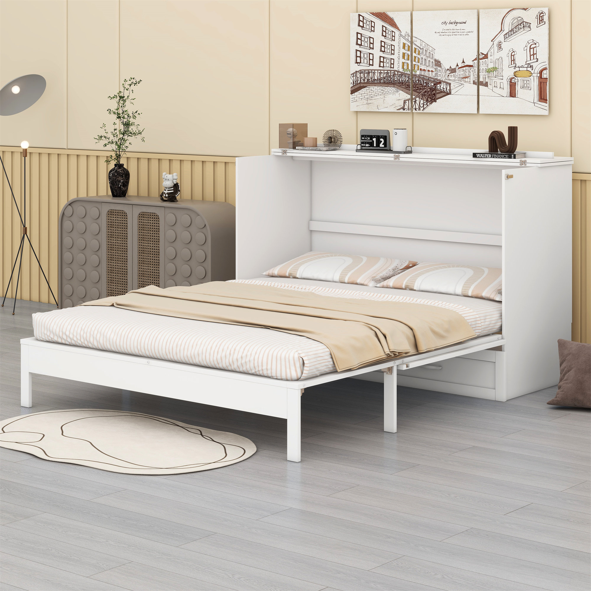Bayou Breeze Deach Size Murphy Bed With Large Drawers - Wayfair Canada
