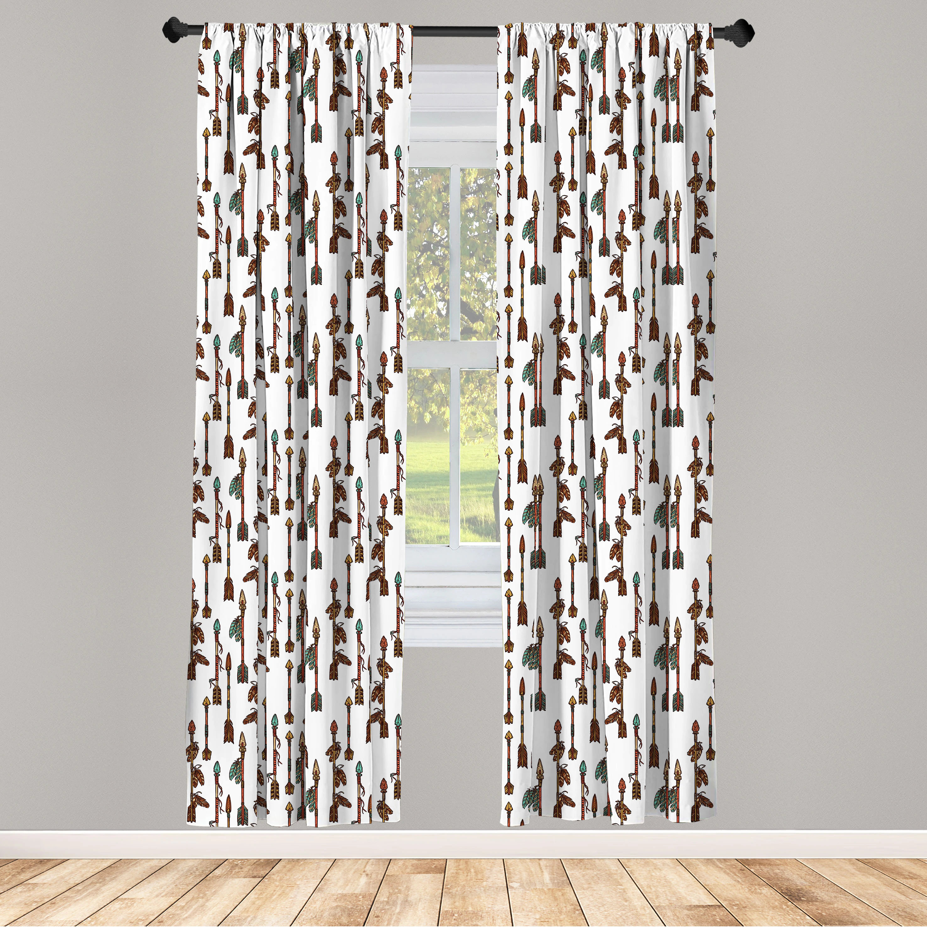 East Urban Home Arrow Curtains Semi-Sheer Rod Pocket Sliding Panel ...