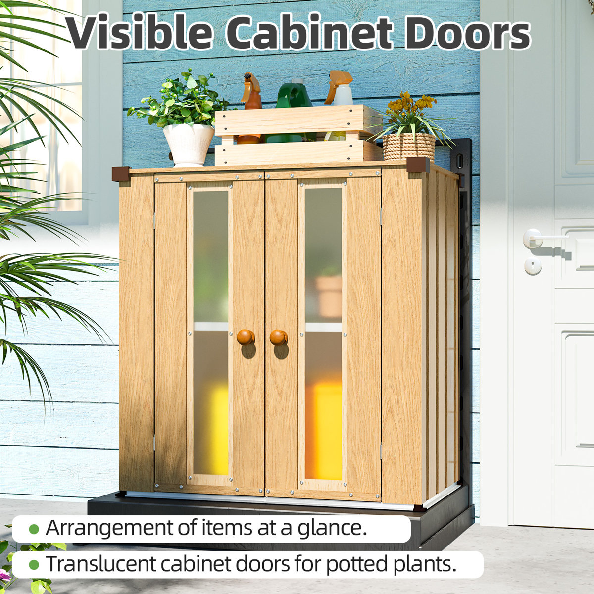 AECOJOY Small Outdoor Storage Cabinet Waterproof With Shelves & Reviews ...