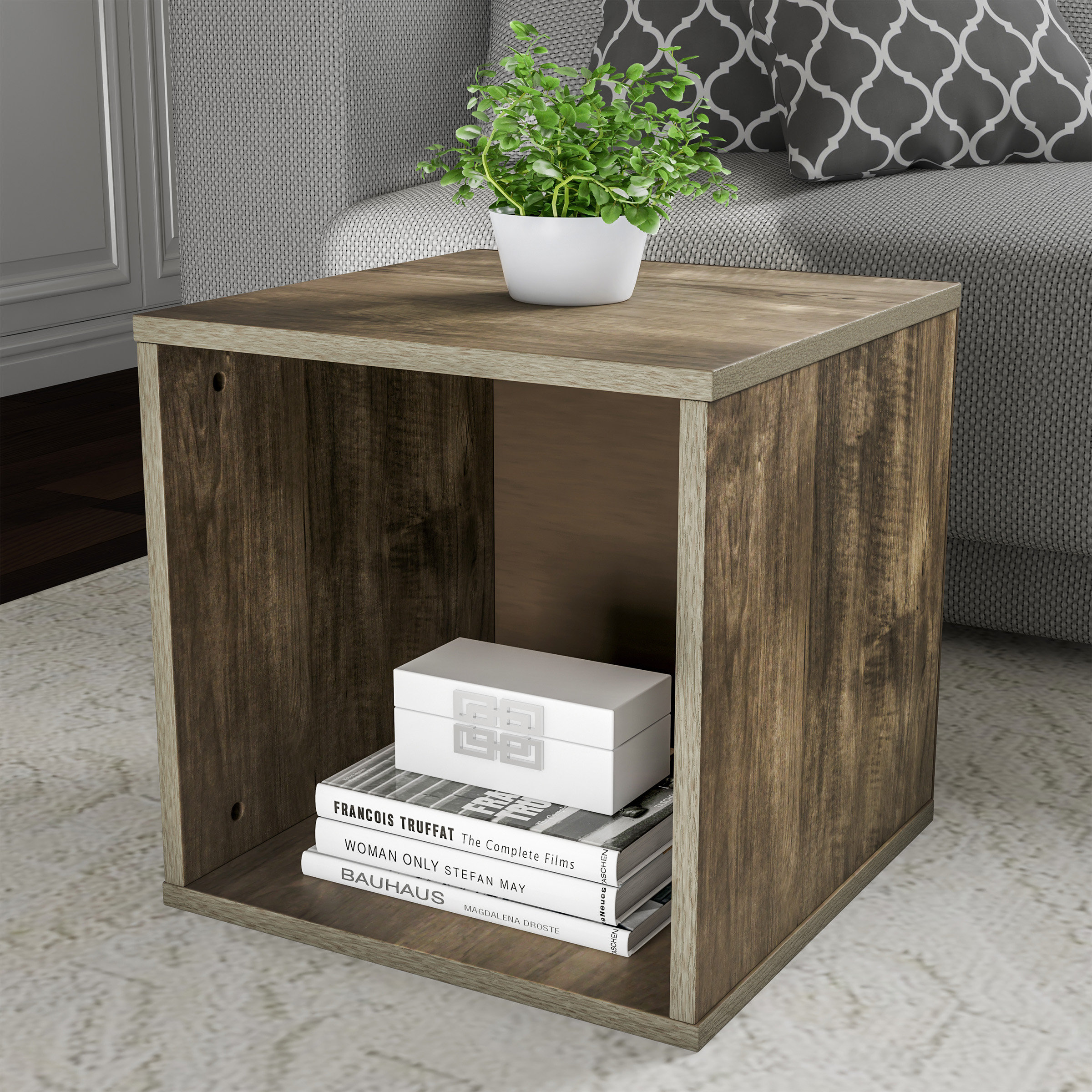 Ebern Designs Irieana Stackable Cube End Table - Contemporary ...