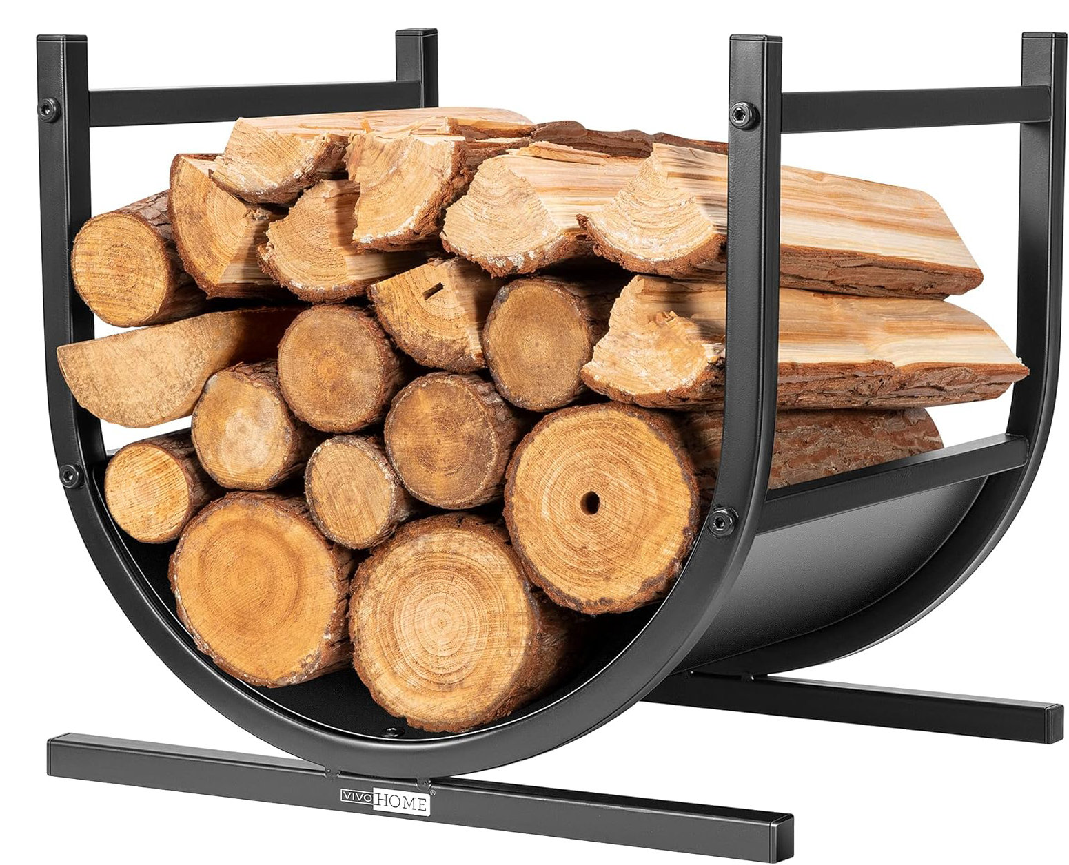 DOFLIC Decorative Heavy Duty Firewood Storage Log Rack Wood Holder ...