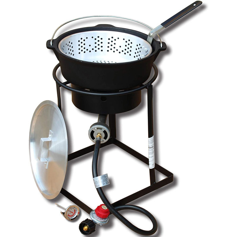 King Kooker Welded Portable Propane Outdoor Cooker with 6 Qt. Cast Iron ...