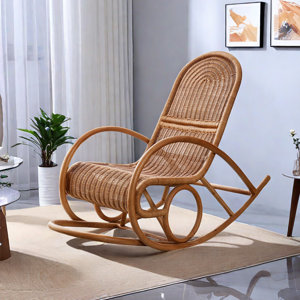 ChairVogue Natural Rattan Rocking Chair Rocking Chair | Wayfair