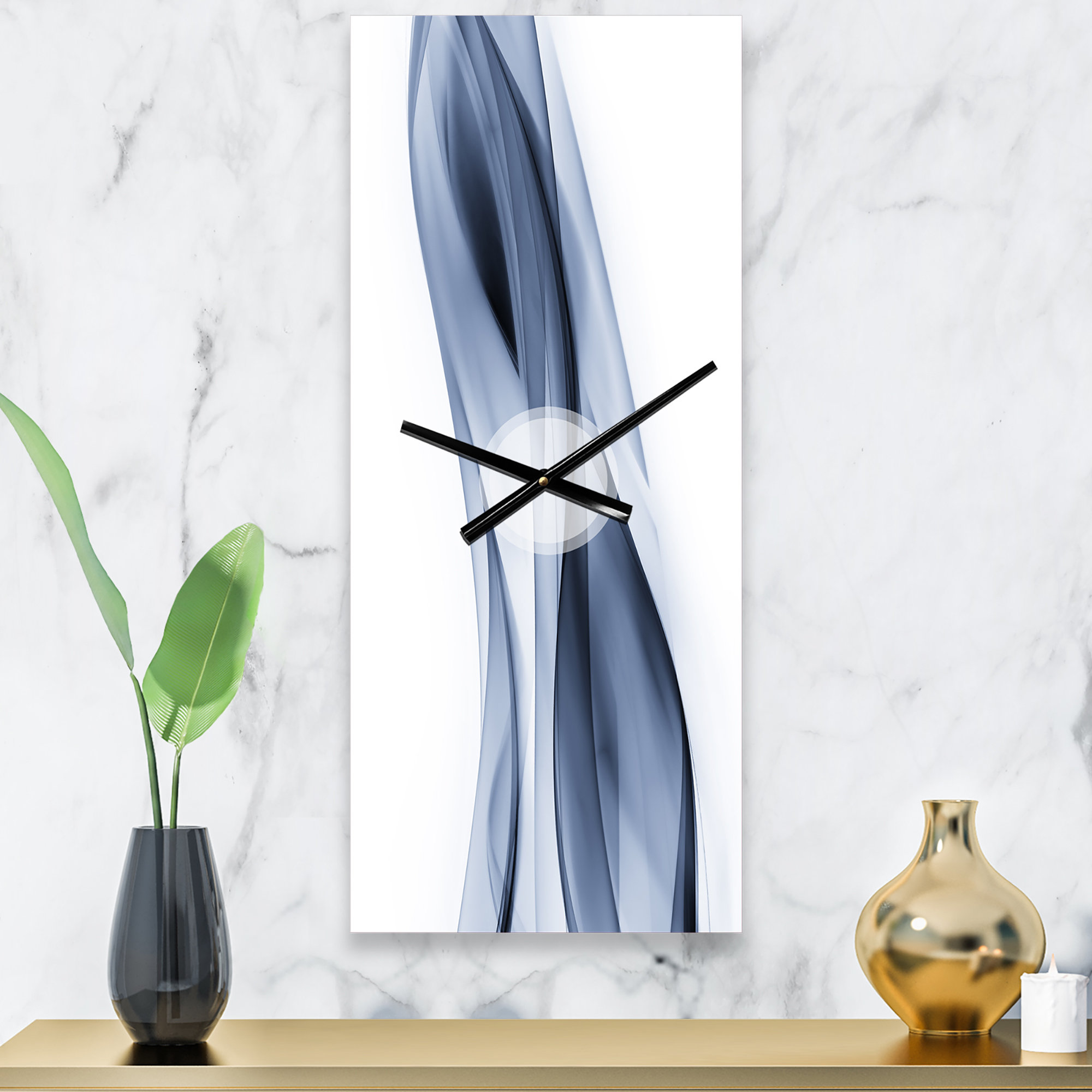 East Urban Home Glittering Light Blue Pattern - Modern Wall Clock | Wayfair