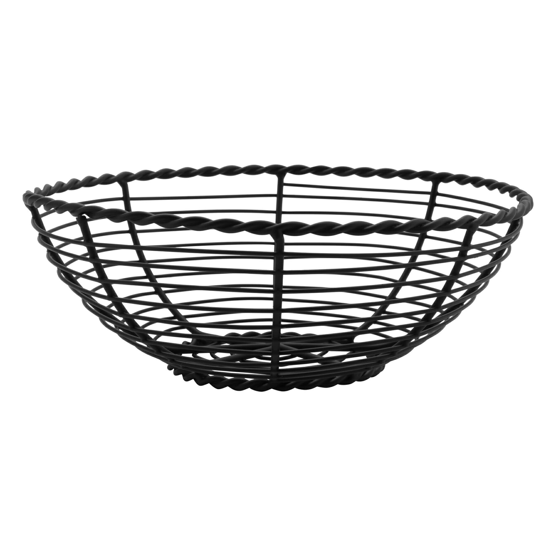 G.E.T. WB-701 – 8" Round Black Wire Basket, 3" Deep | Wayfair