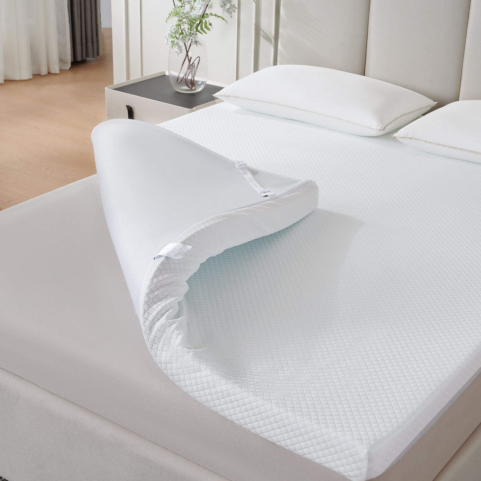 Alwyn Home Caitlin 3 Inch Memory Foam Mattress Topper, Cooling Gel ...