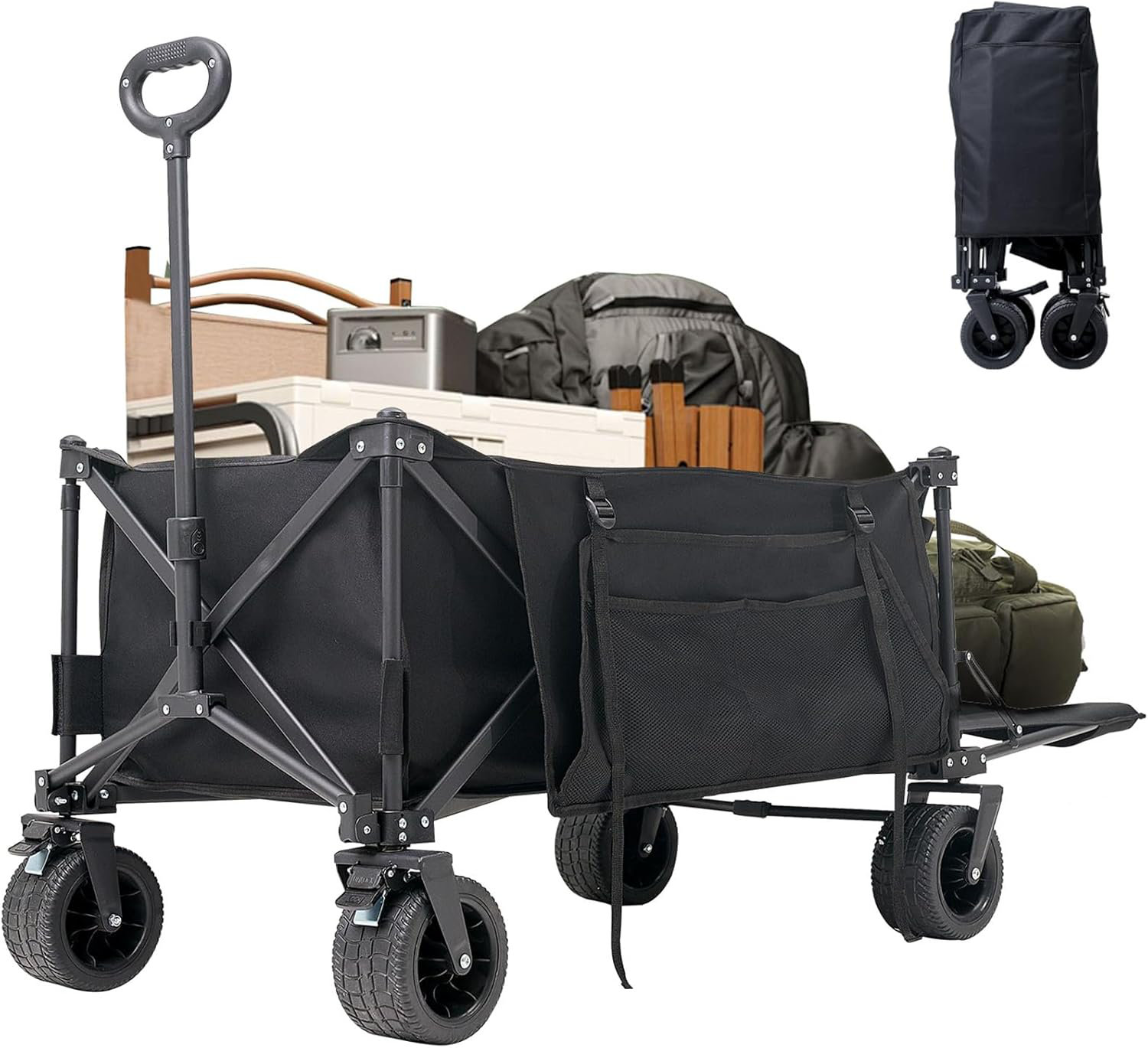 ShangQuan WuLiu 550L Foldable Wagon Cart - 55In Extended Heavy Duty ...