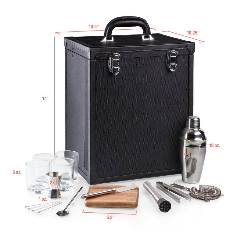 LEGACY Hamilton Bartender Kit - Portable Bar Case with Cocktail Set ...