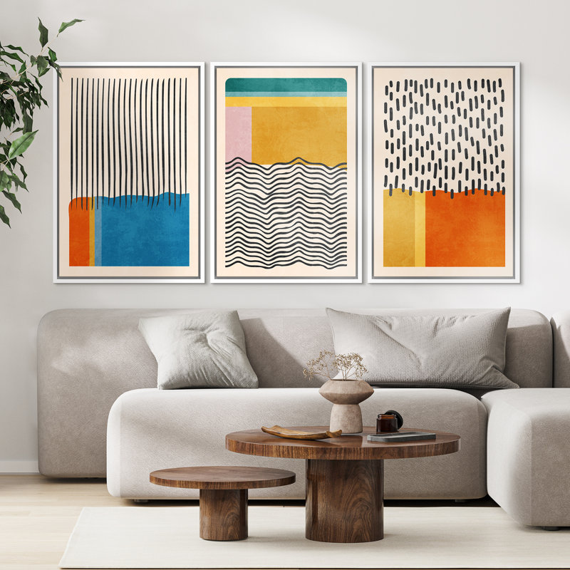 IDEA4WALL Abstract Vibrant Color Blocks Mid-Century Vibrant Color Block ...