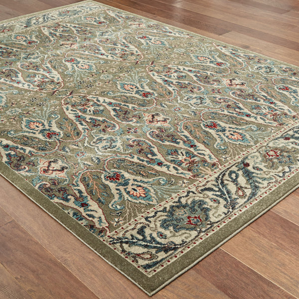 World Menagerie Diego Oriental Green Area Rug & Reviews | Wayfair