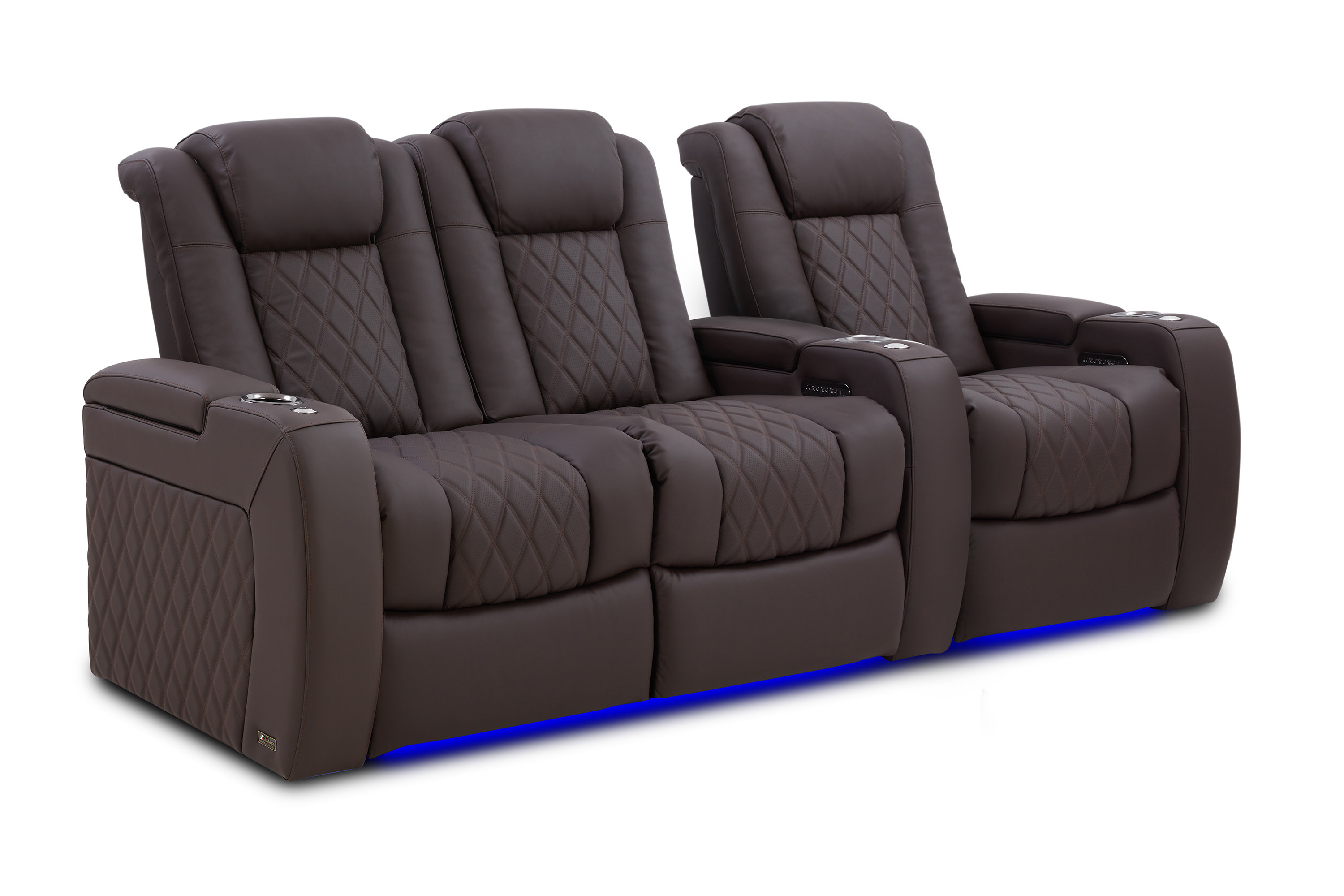Valencia Theater Seating 92.25" Wide Genuine Leather Home Theater ...