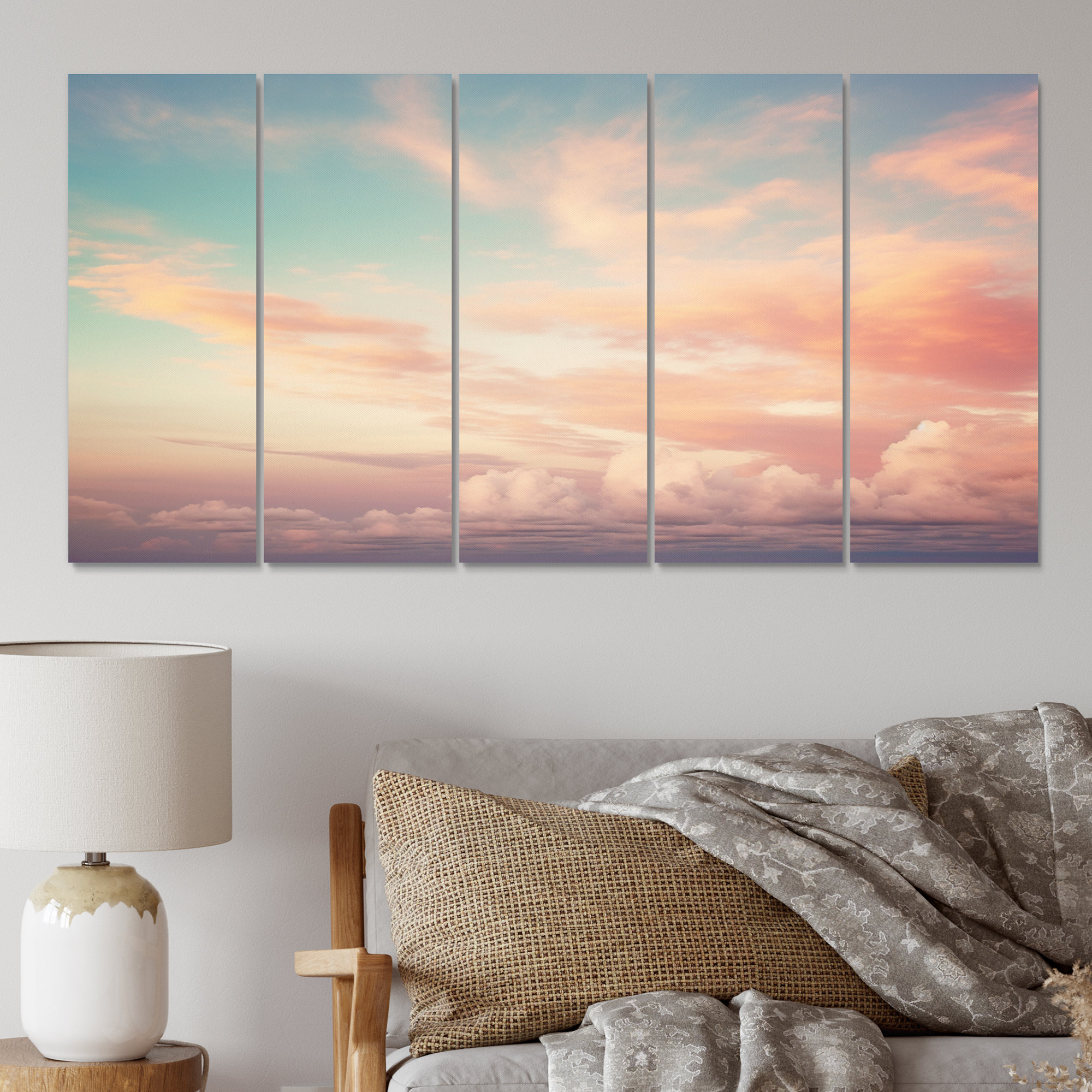 Design Art Peach Sky Photo Astral Symphony III - Landscapes Wall Art ...