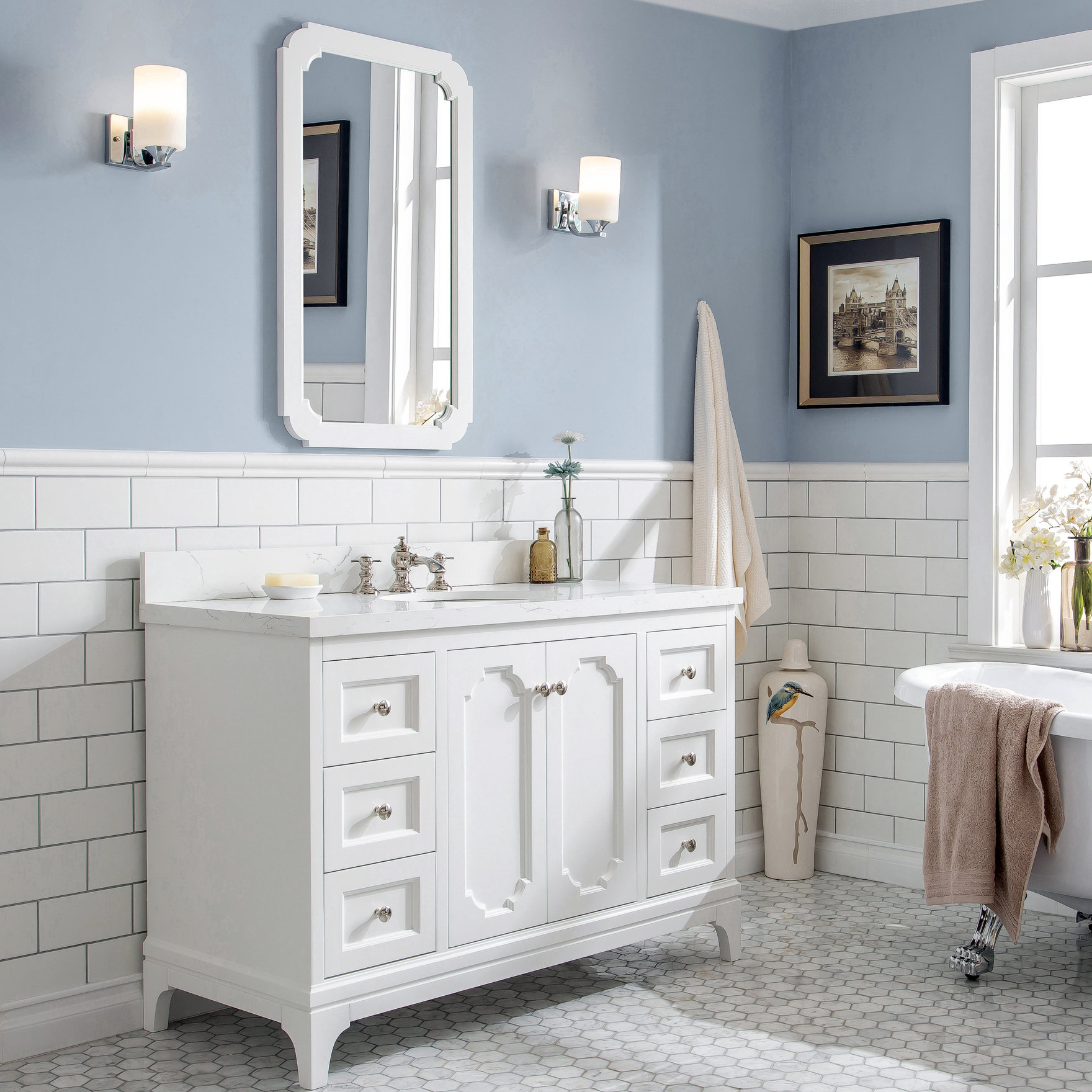 House of Hampton Darreyl 48" Single Bathroom Vanity Set with Mirror ...