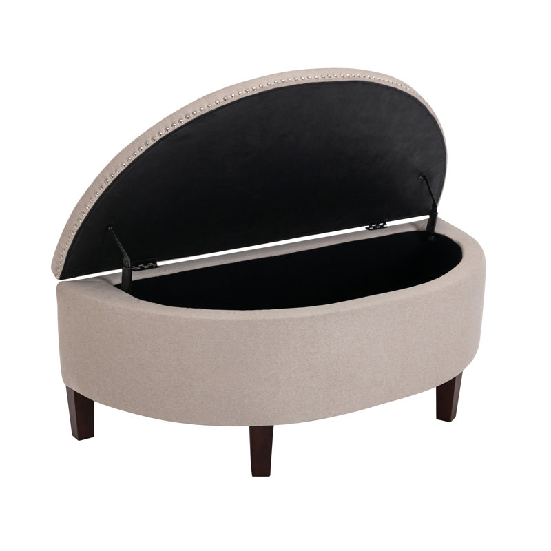 Lark Manor™ Aimable Half Moon Fabric Storage Ottoman Bench with ...